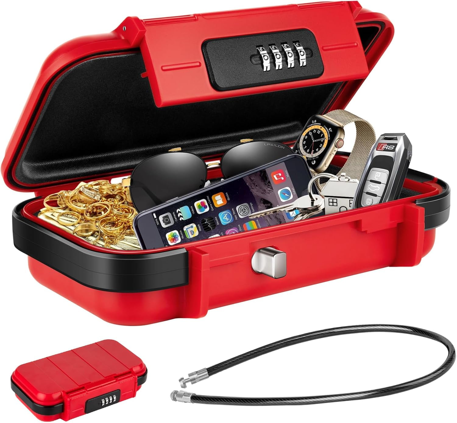 Portable Safe Lock Box with Combination Lock Mini Travel Safe ...