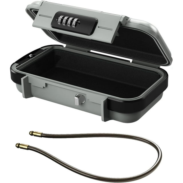 Portable Safe Lock Box with Removable Chain, Waterproof Beach Safe ...