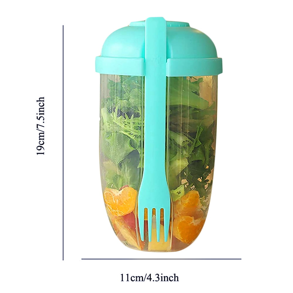 Portable Salad Cup with Fork Fresh Salad Container Bottle Vegetable ...