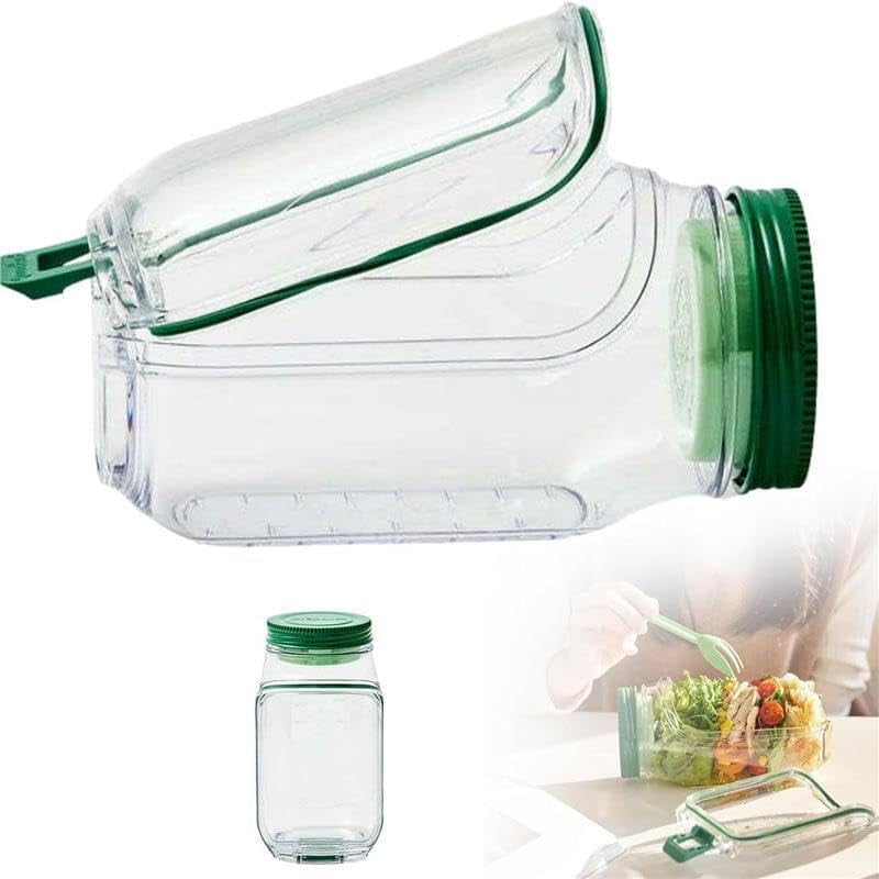 Portable Salad Jar with Side Opening,Prepara The Original Salad jar Pod ...