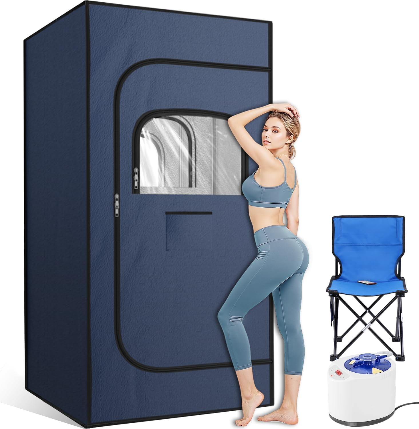 Portable Sauna Box for Home, Personal Steam Nurecover Saunas Heater at Home Use, 𝟑𝐋 𝟏𝟐𝟎𝟎𝐖 ...