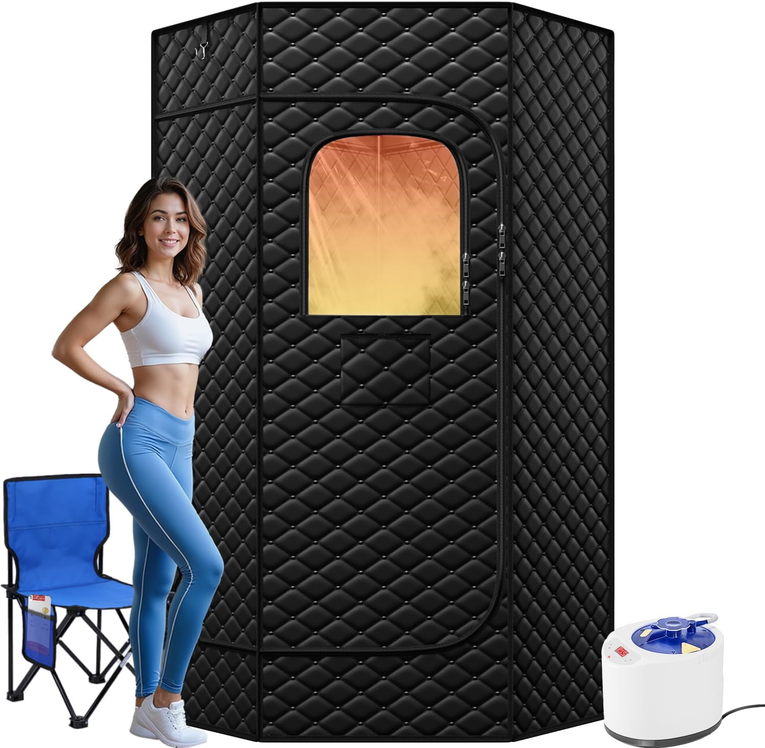 Portable Sauna Box for Home, Personal Steam Nurecover Saunas Tent at Home Use, 1200W 3L Steamer ...