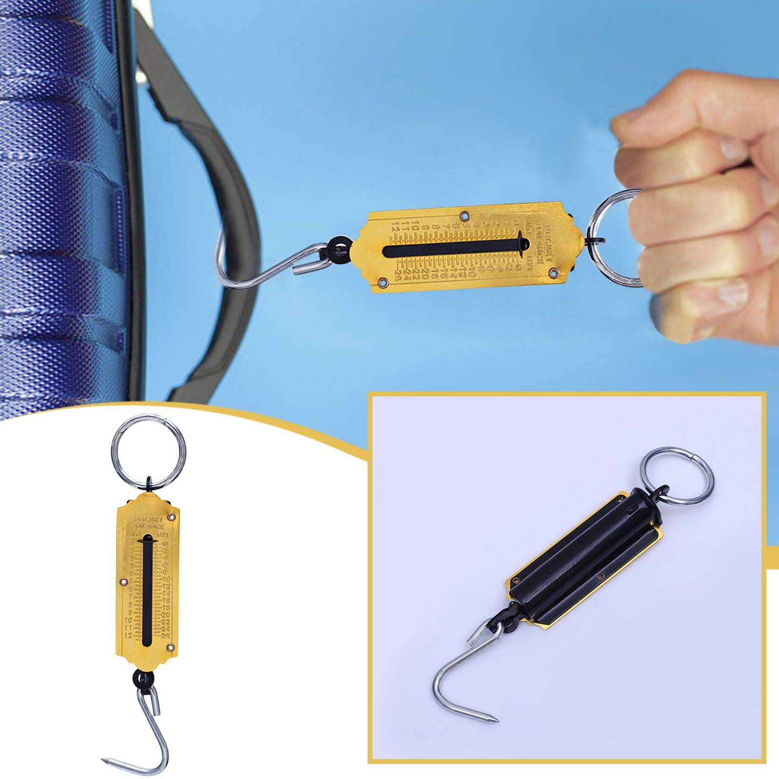 Portable Scale Yellow Portable Mechanical Scale Hook Weigh Vertical ...