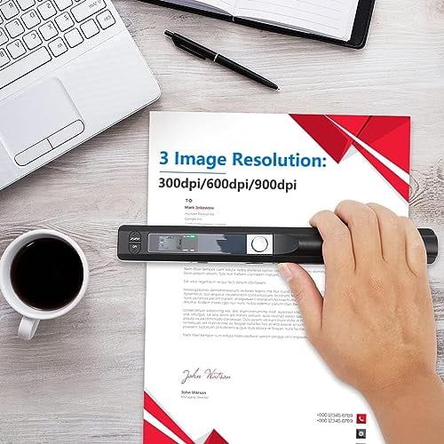 Portable Scanner, 900 DPI Handheld Photo Scanner for A4 Documents, JPG ...