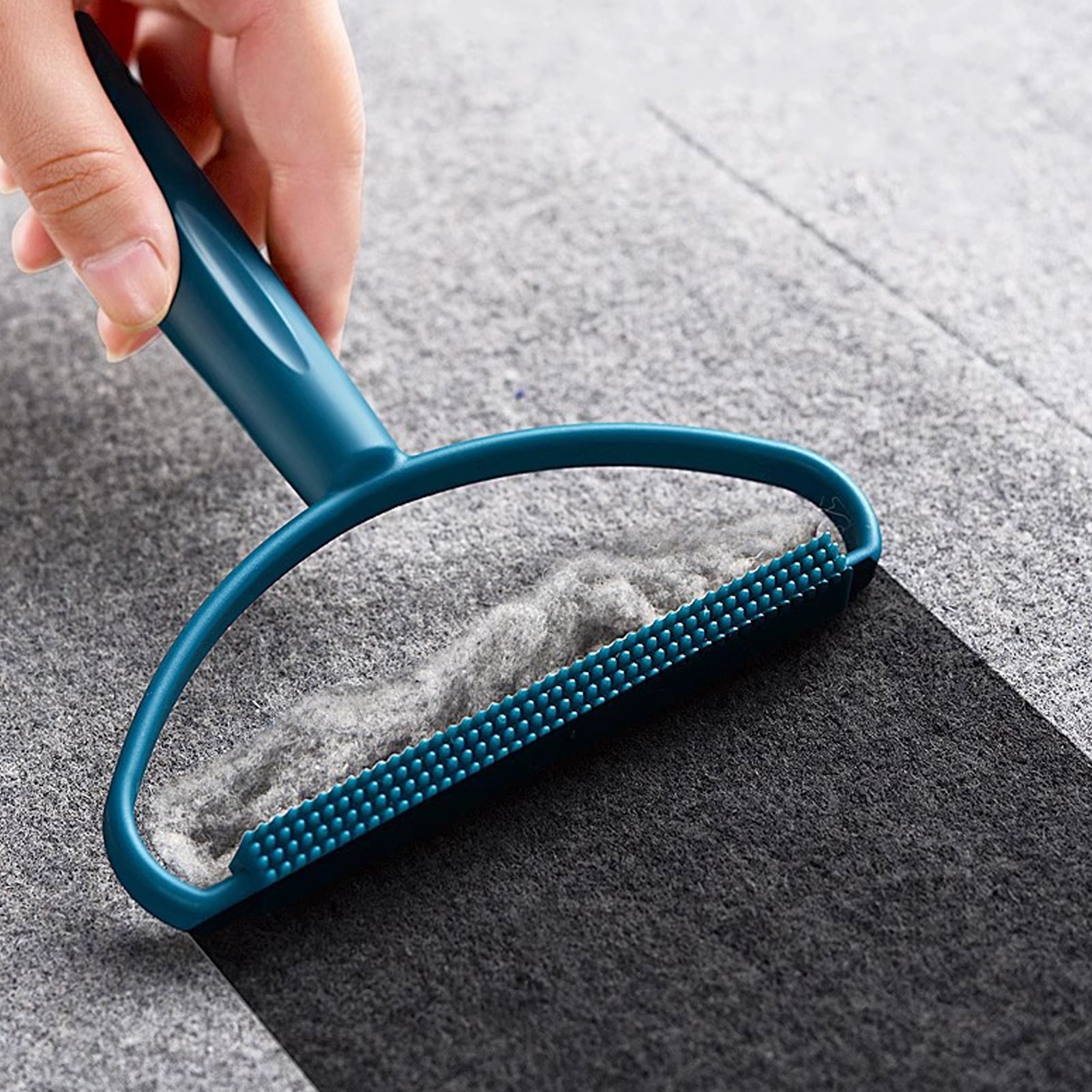 Portable Scraper Cat Dog Hair Remover with Long Handle Anti-Slip Curved ...