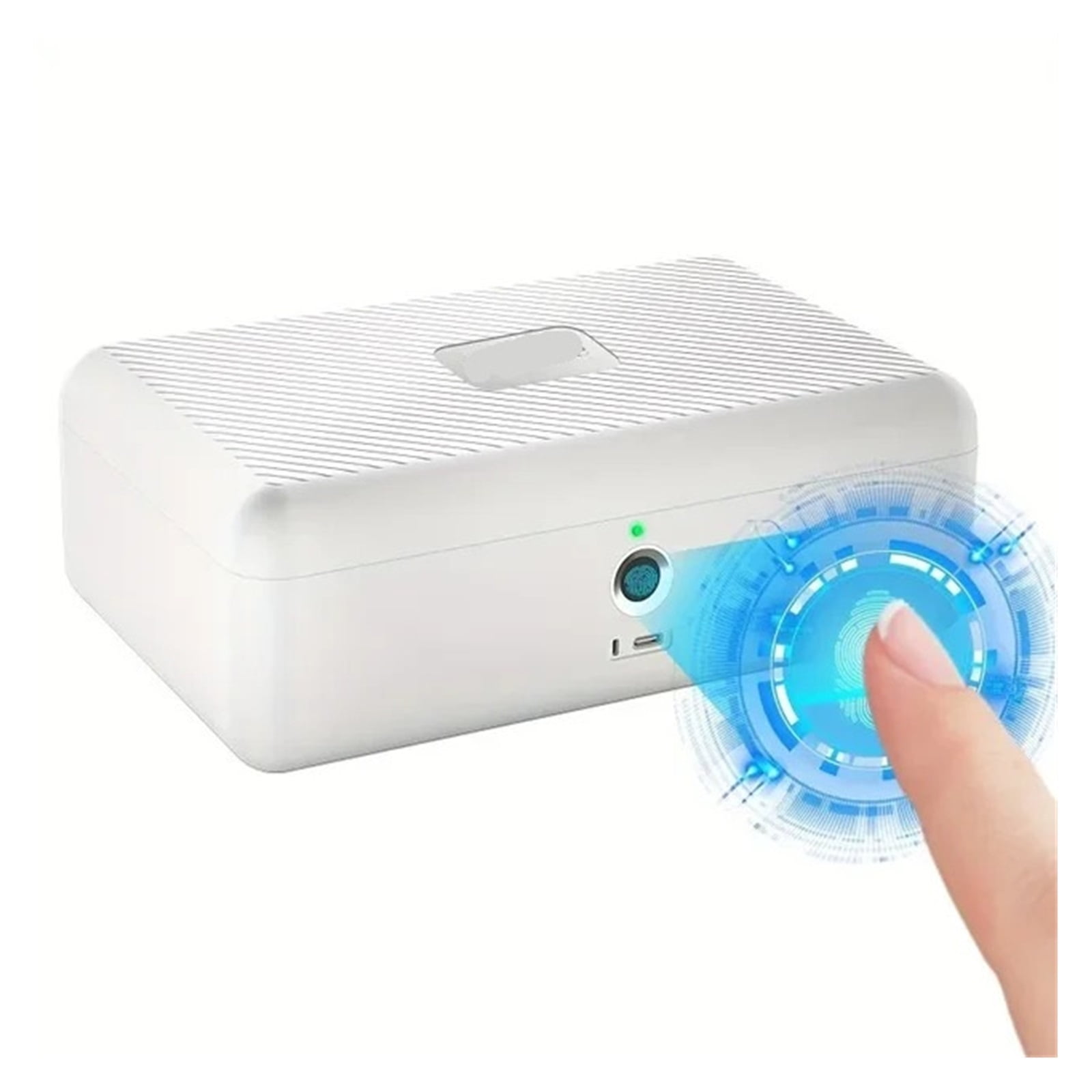 Portable Security Chest, Biometric Fingerprint Safe Home Cash Jewelry ...