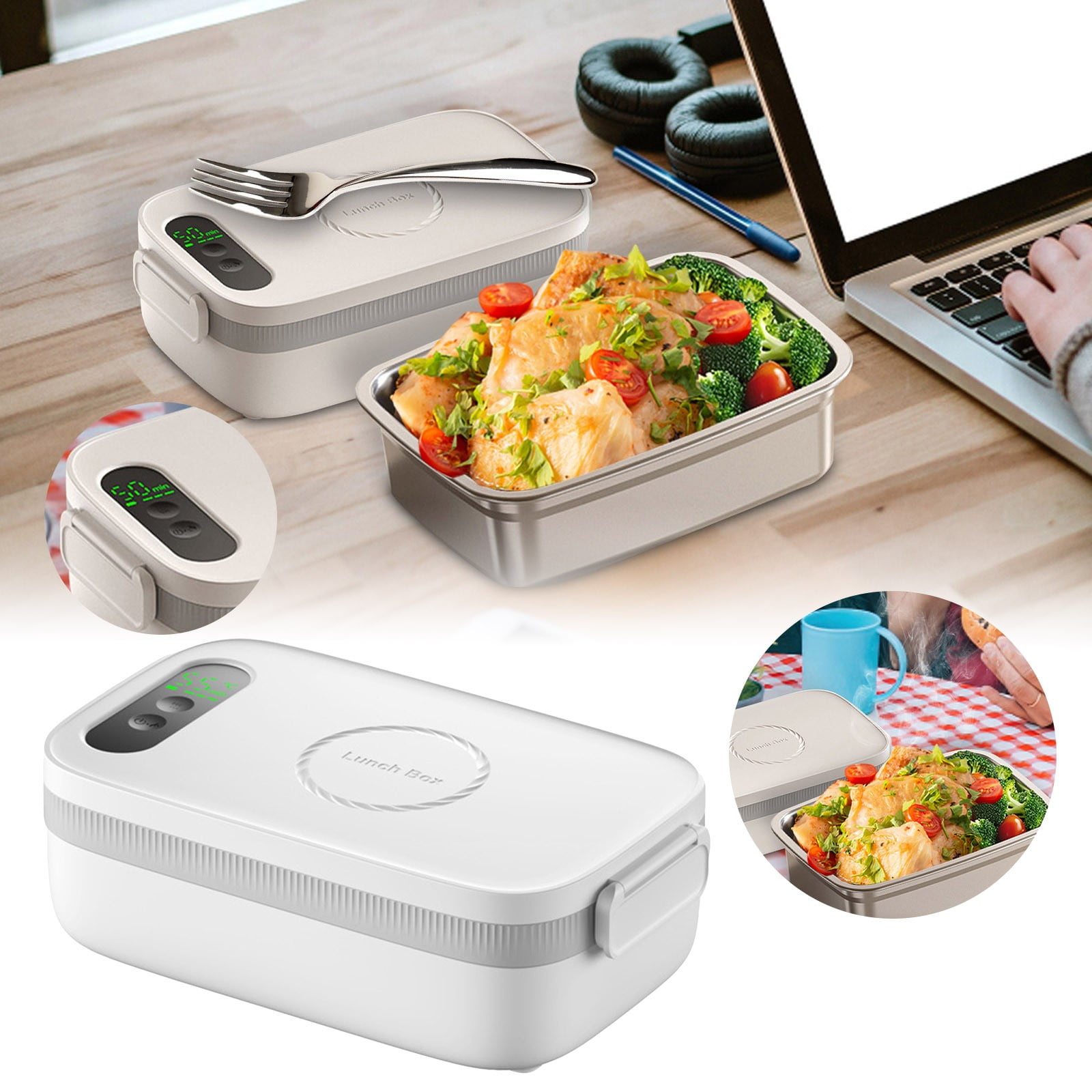 Portable Self Heating Lunch with 14000mAh Power Bank Type C Charging ...