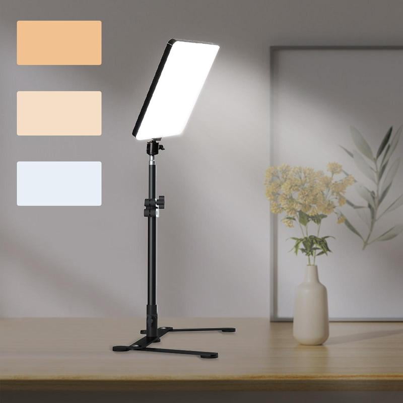 Portable Selfie Light with Stand, 1 Set Dimmable Video Conference Lighting with Adjustable ...