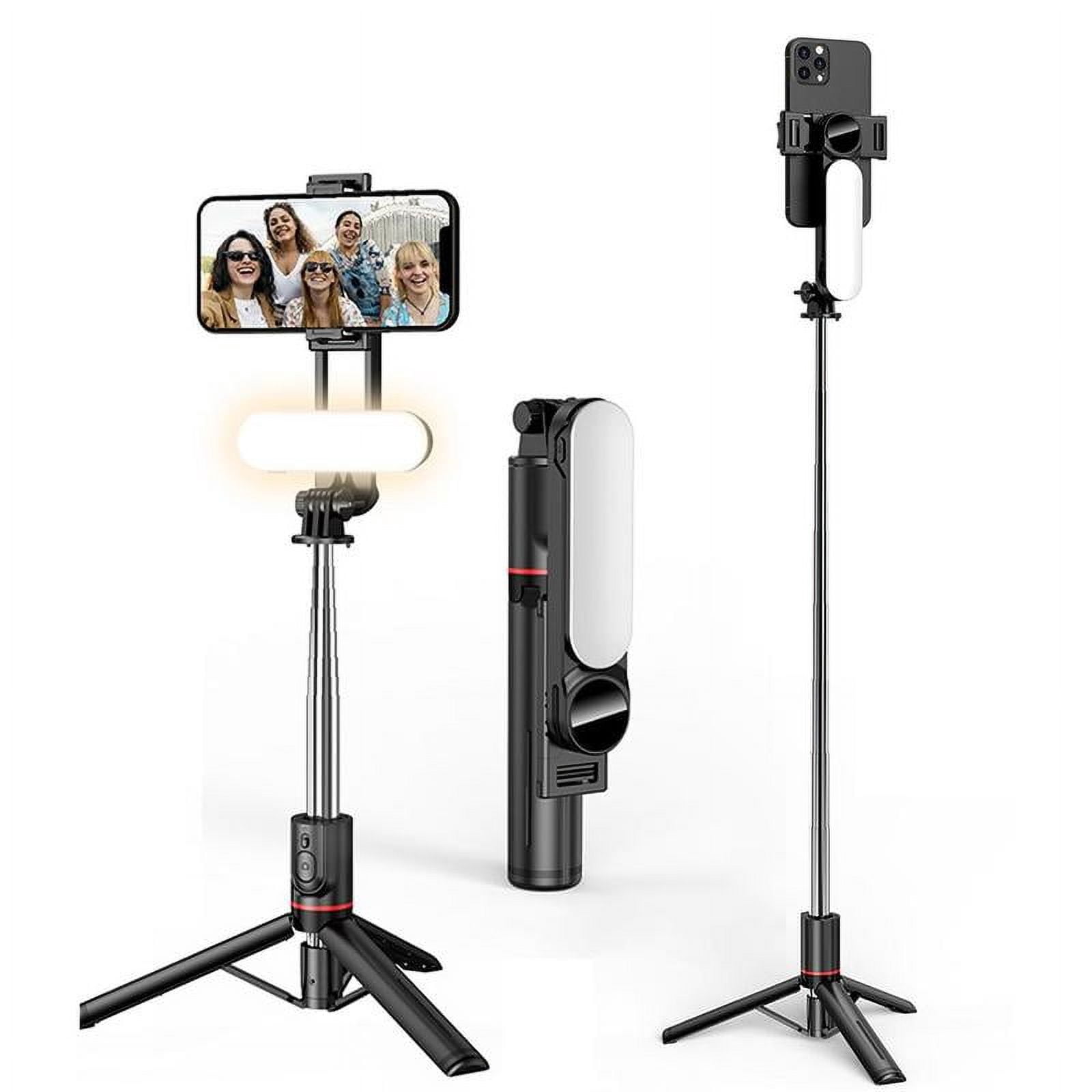 Portable Selfie Stick Tripod with LED Fill Light - Detachable Tripod ...
