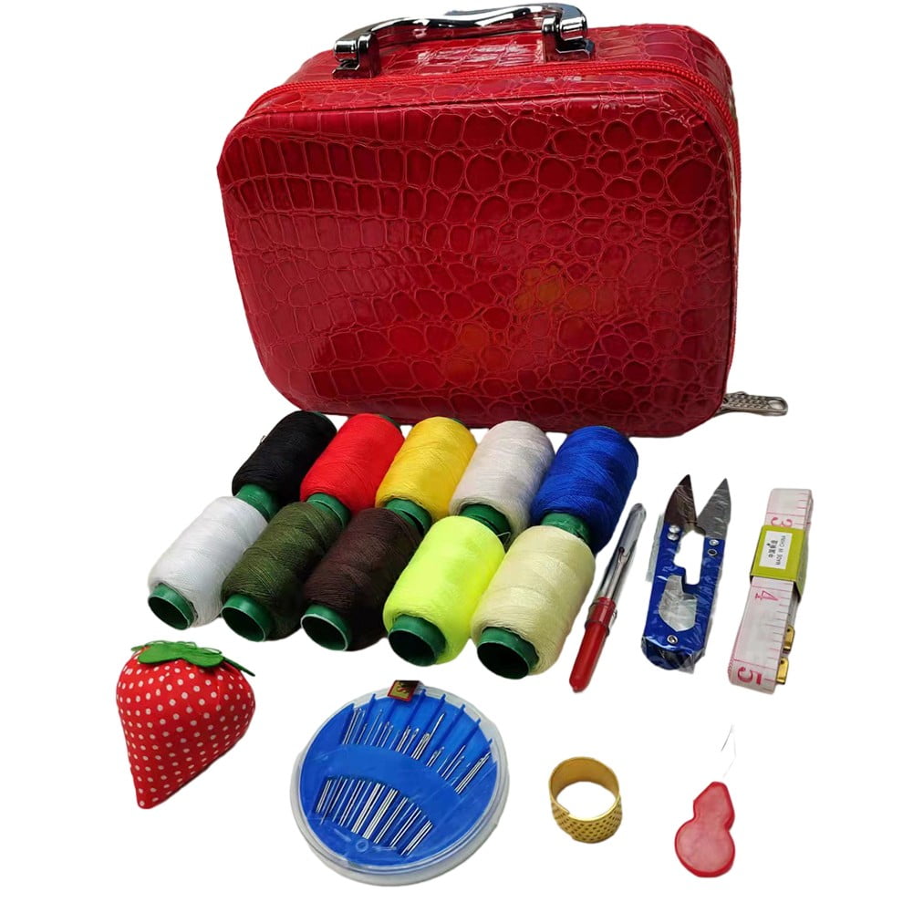 Portable Sewing Box Kit with 18 Essential Tools for Home Travel and ...