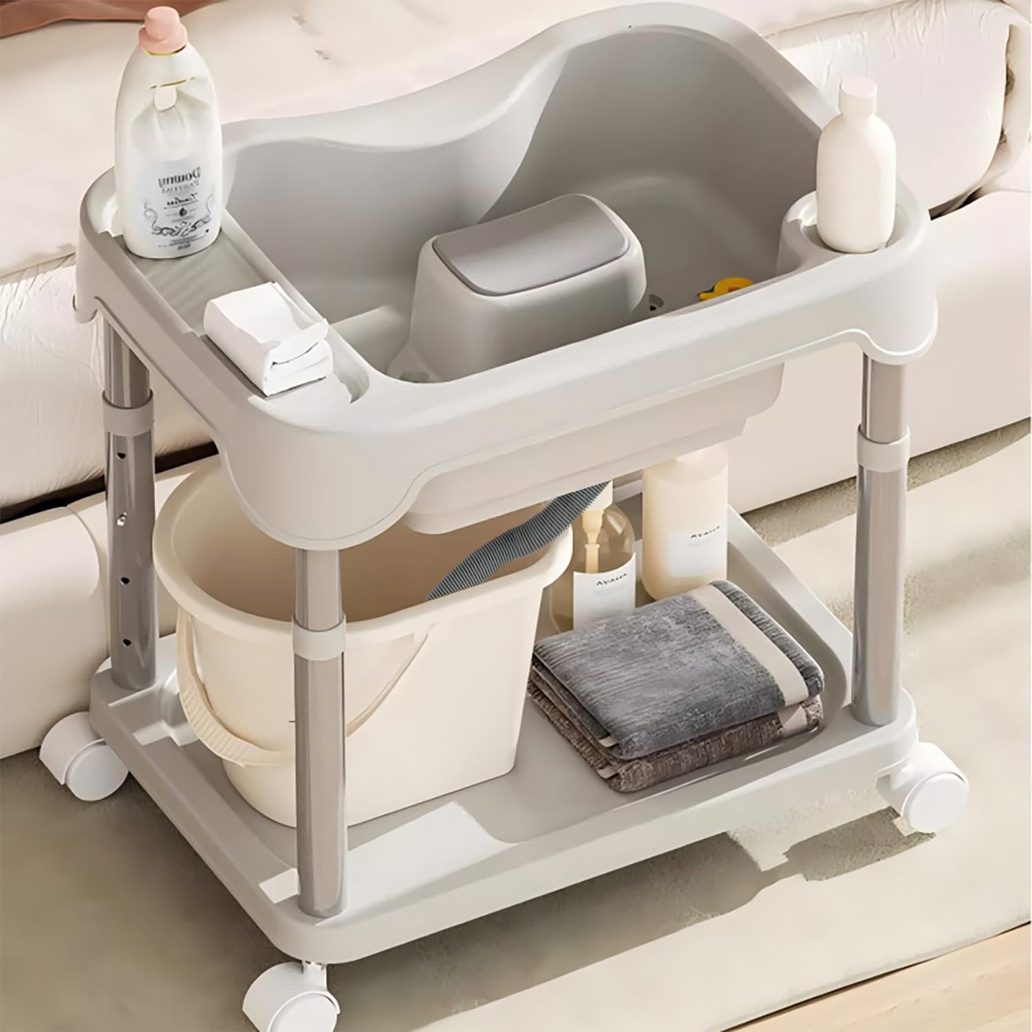 Portable Shampoo Bowl for Bedridden, Hair Washing Tray for Sink at Home ...