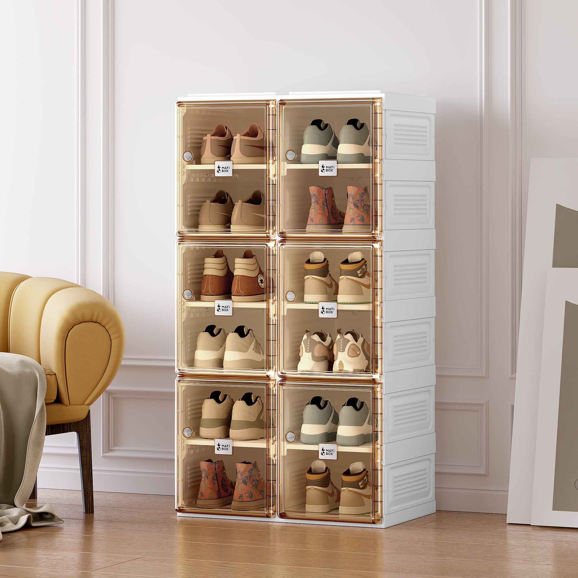Portable Shoe Cabinet Living Room,Stackable Storage Organizer Cabinet ...