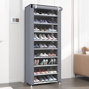 Vebreda 10 Tiers Shoe Rack with Dustproof Cover, Free Standing Shoe ...