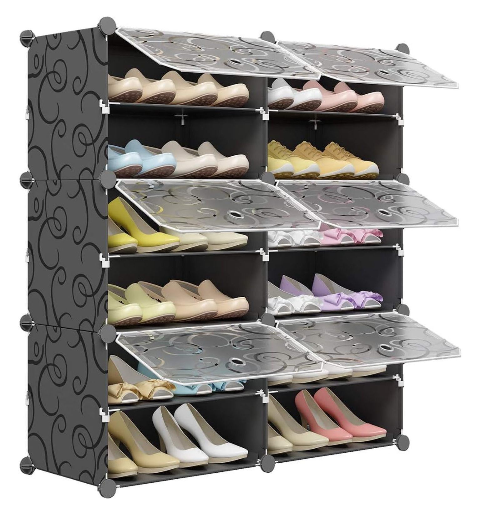 Portable Shoe Rack Organizer 24 Pair Tower Shelf Storage Cabinet Stand ...