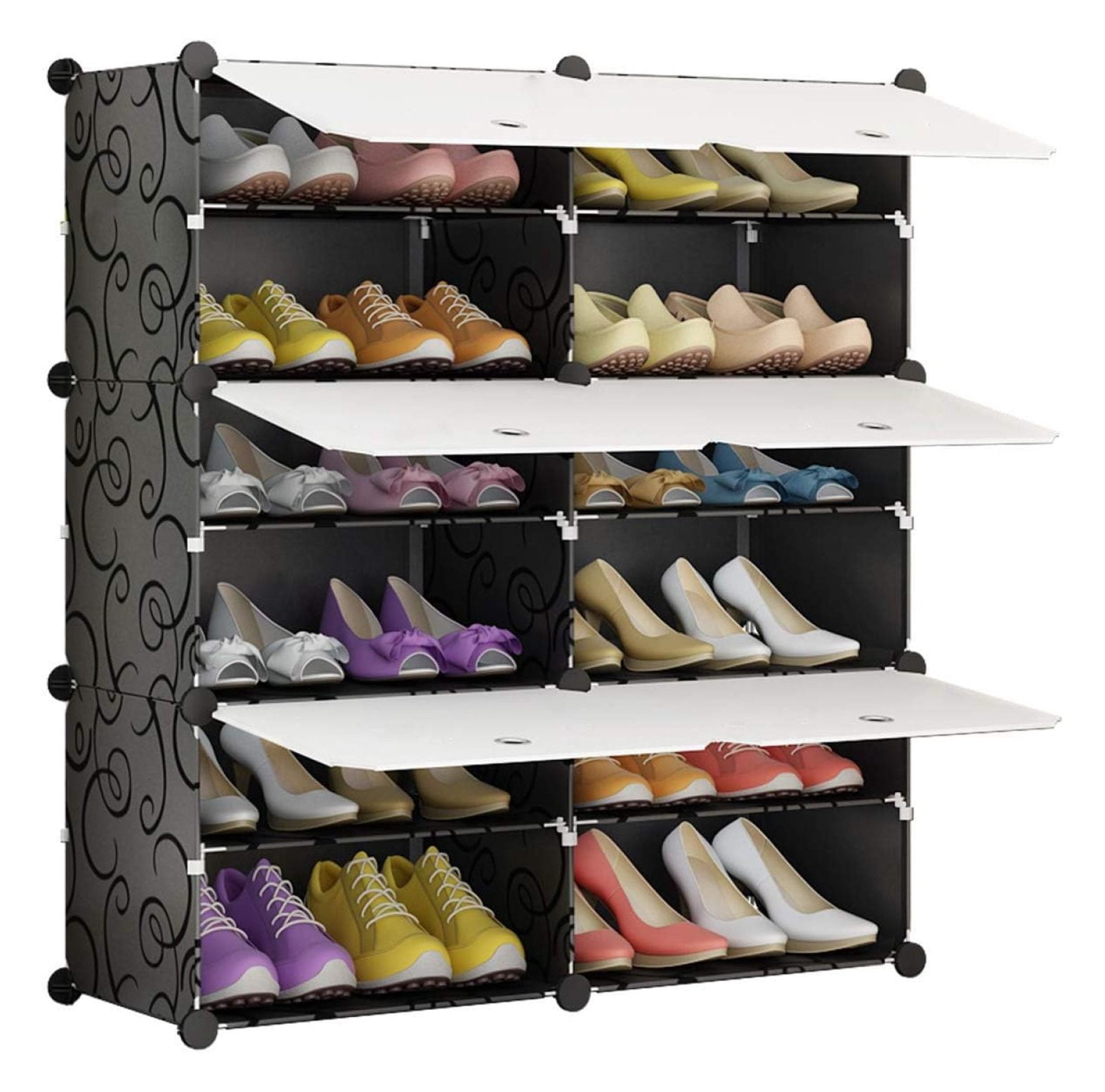 Portable Shoe Rack Organizer 24 Pair Tower Shelf Storage Cabinet Stand ...
