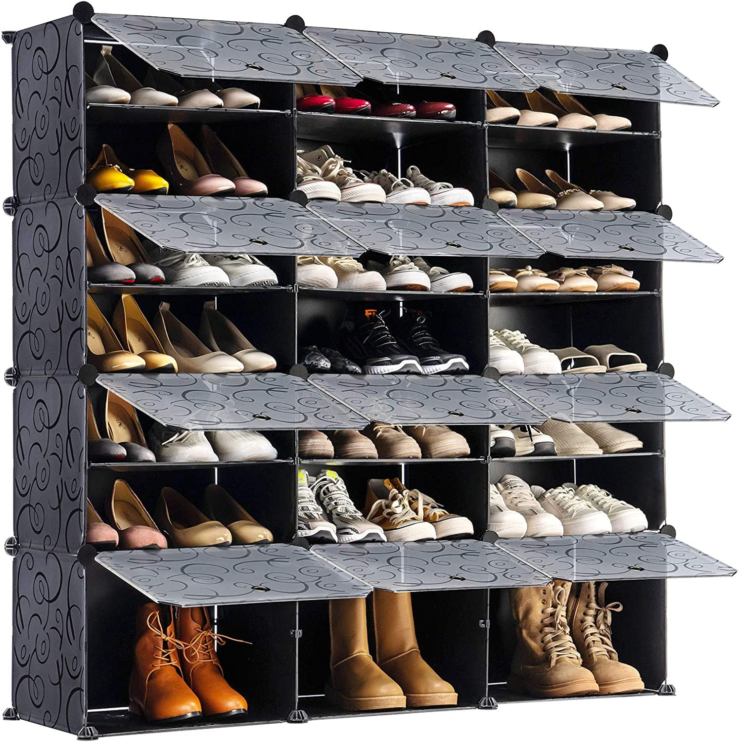 Portable Shoe Rack Organizer, 48-Pair Tower Shelf Storage Cabinets ...