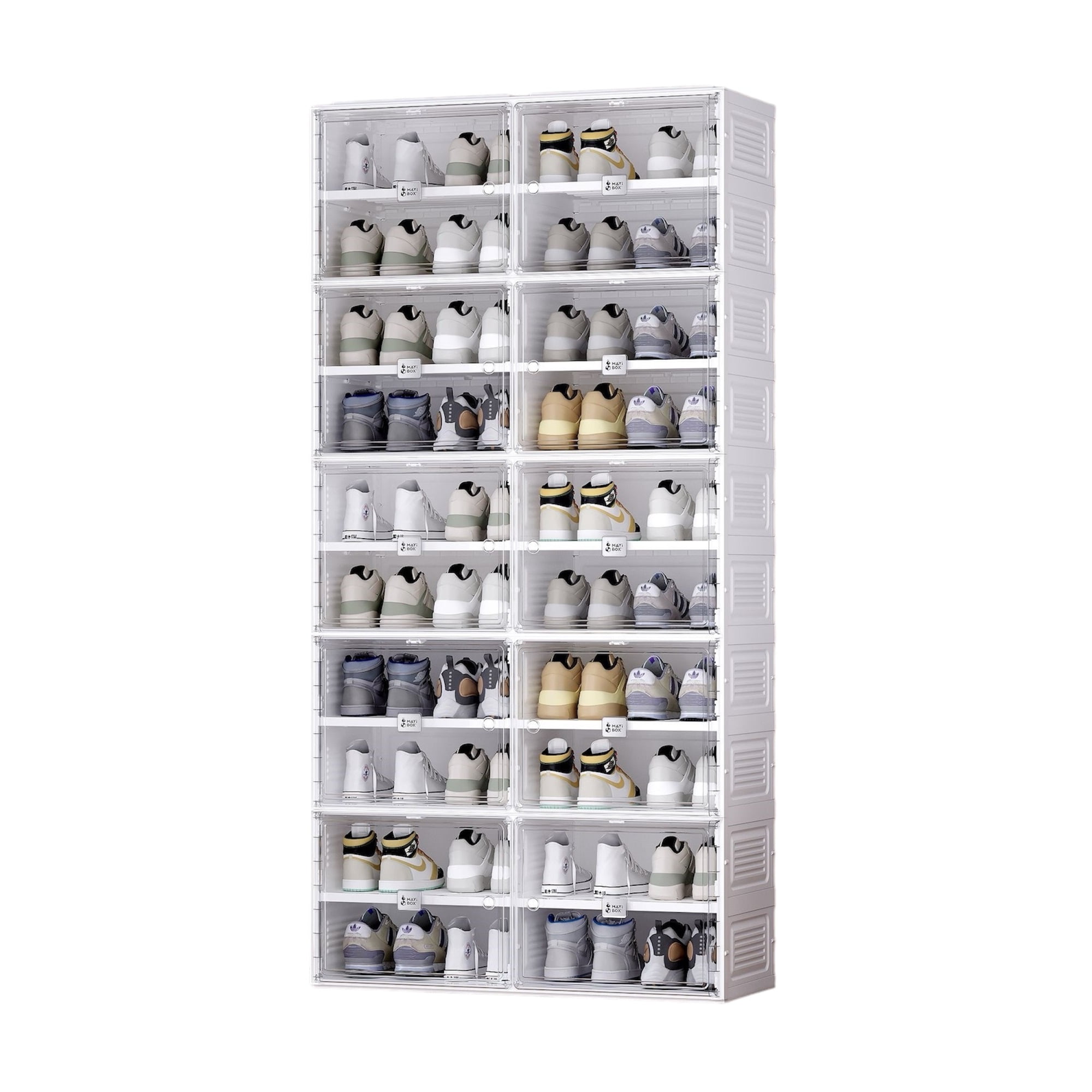 Portable Shoe Rack Organizer, Stackable Sneaker Organizer Cabinet with ...