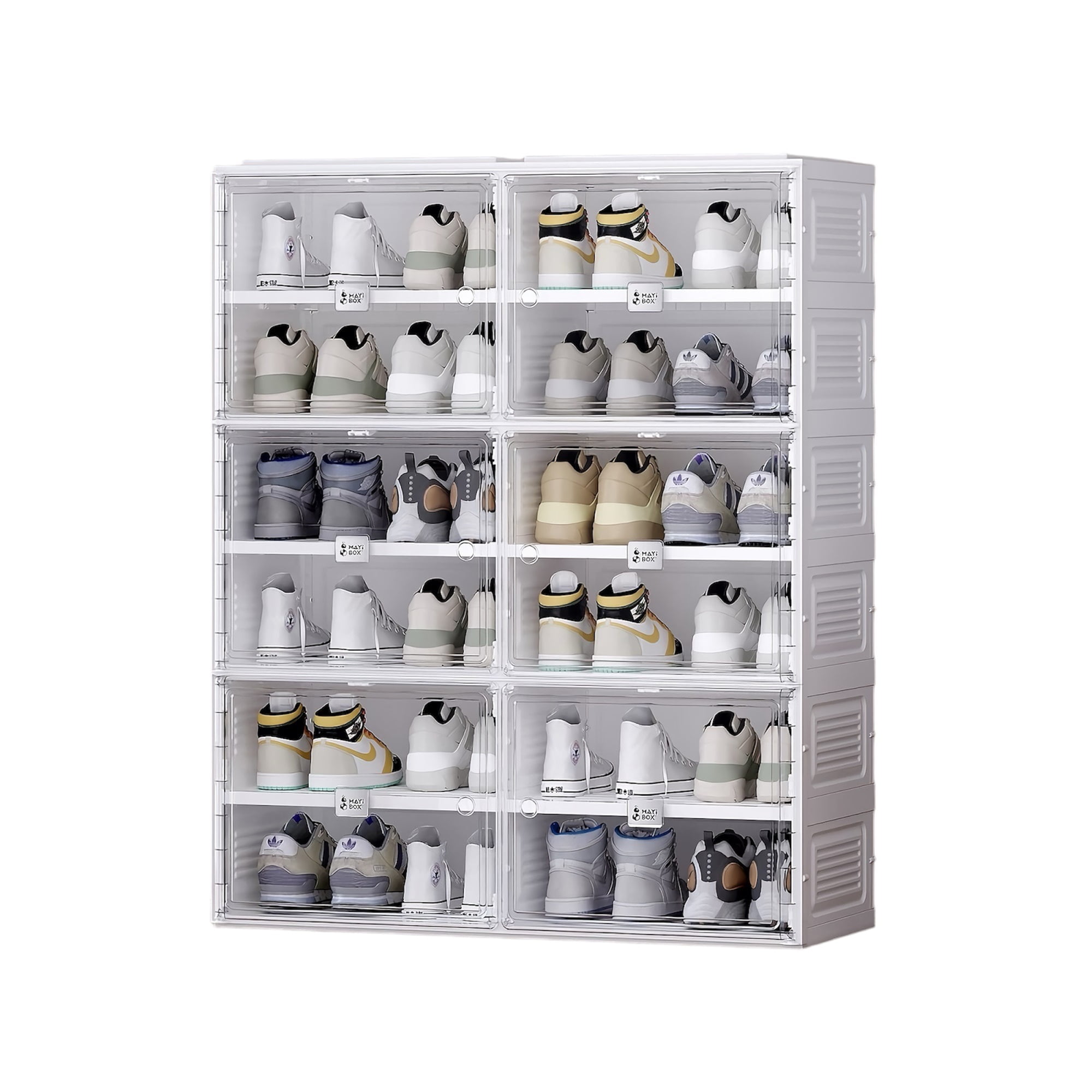 Portable Shoe Rack Organizer, Stackable Sneaker Organizer Cabinet with ...