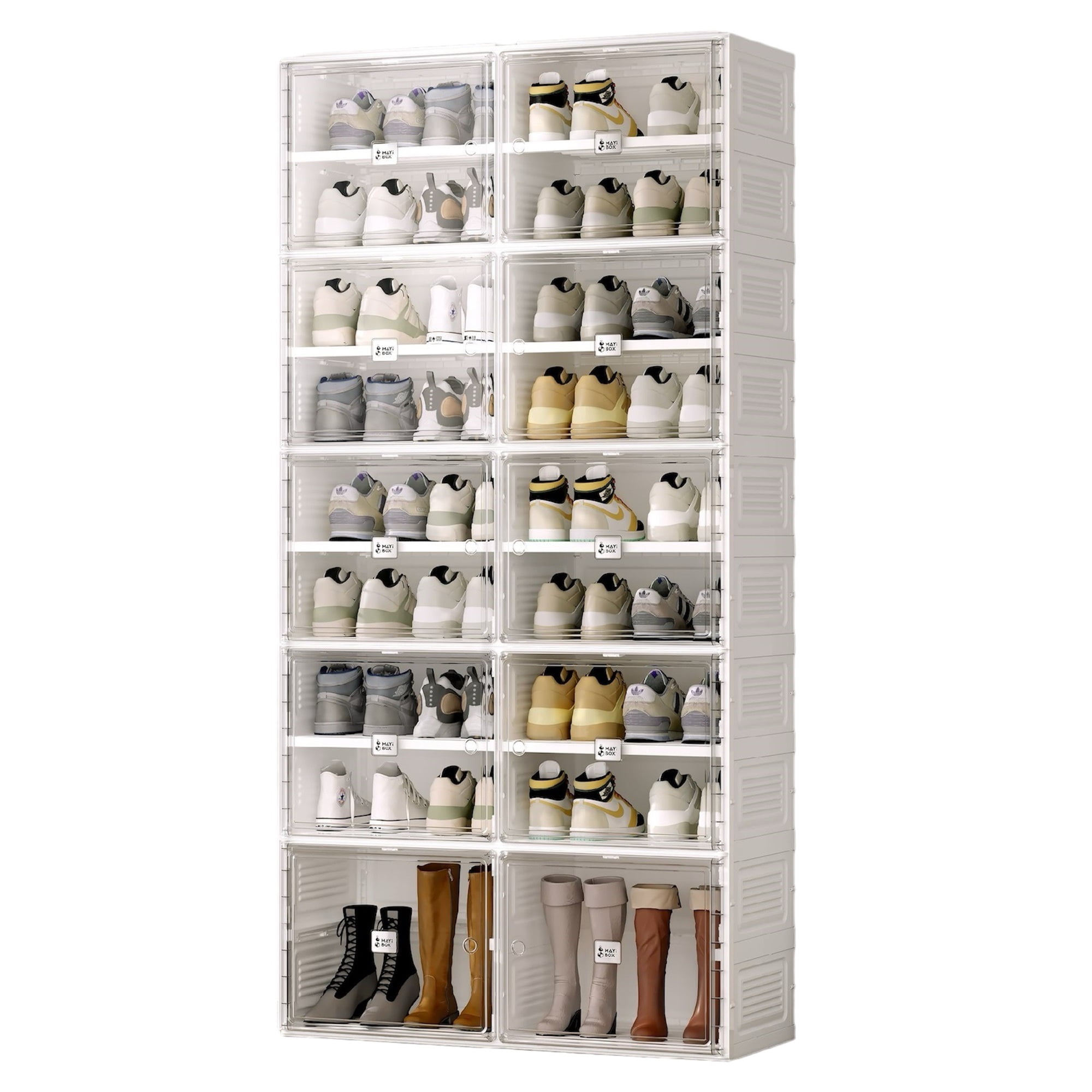 Portable Shoe Rack Organizer, Stackable Sneaker Organizer Cabinet with ...
