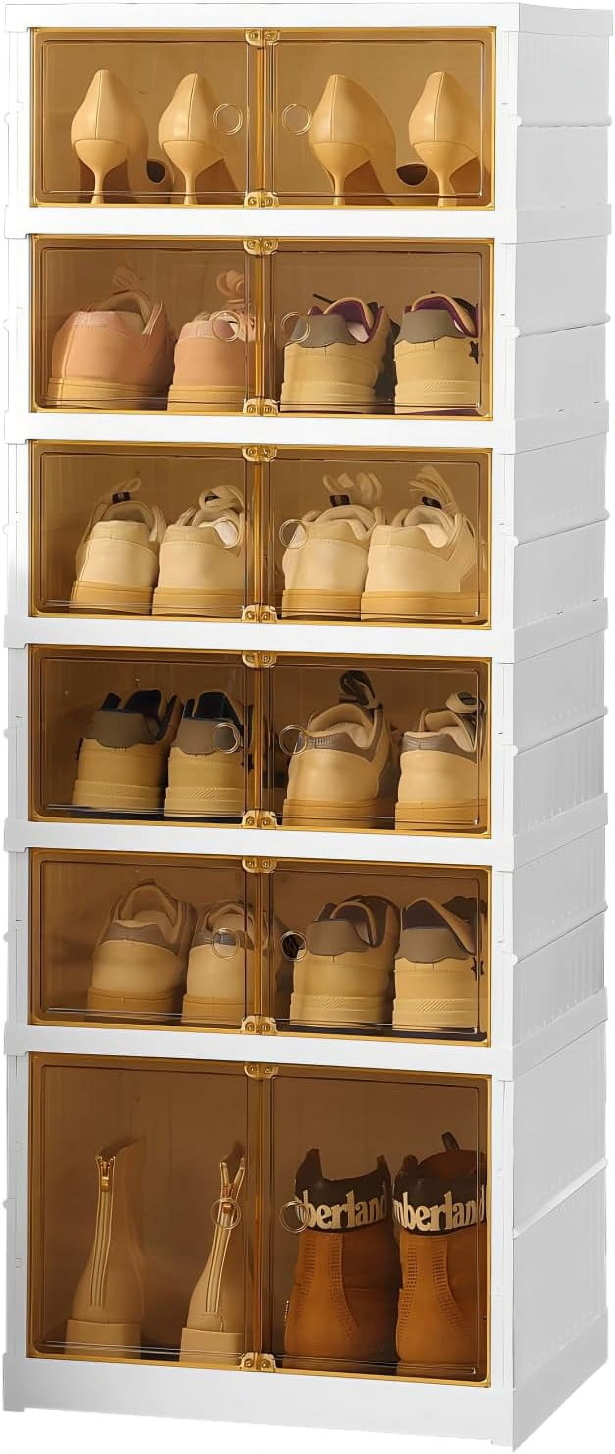 Portable Shoe Rack Organizer, Stackable Sneaker Storage Shoe Cabinet ...