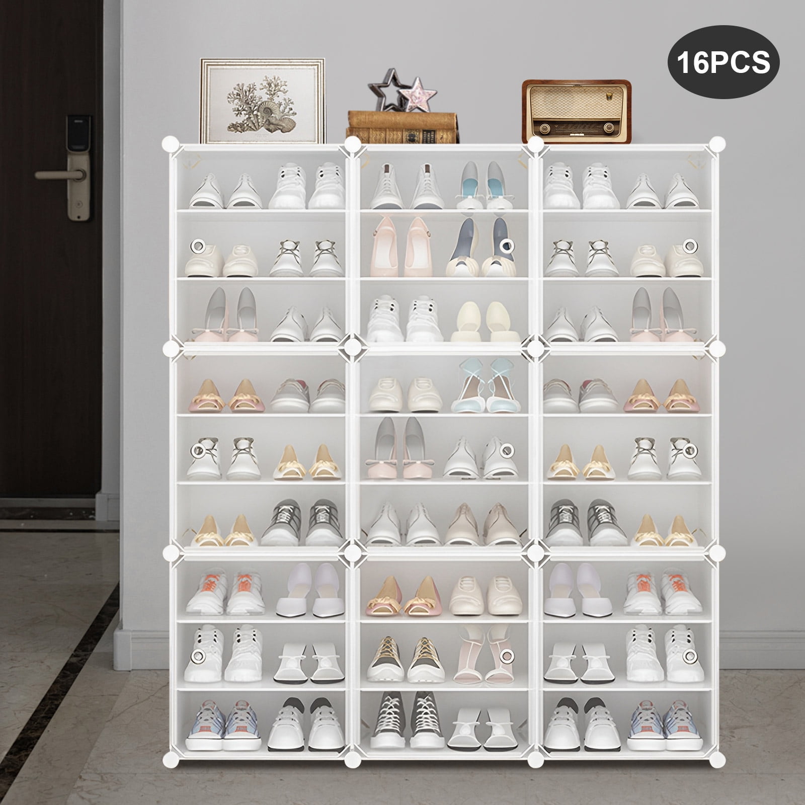 Portable Shoe Storage Organzier Tower, Dust-proof Shoe Rack Shelf ...