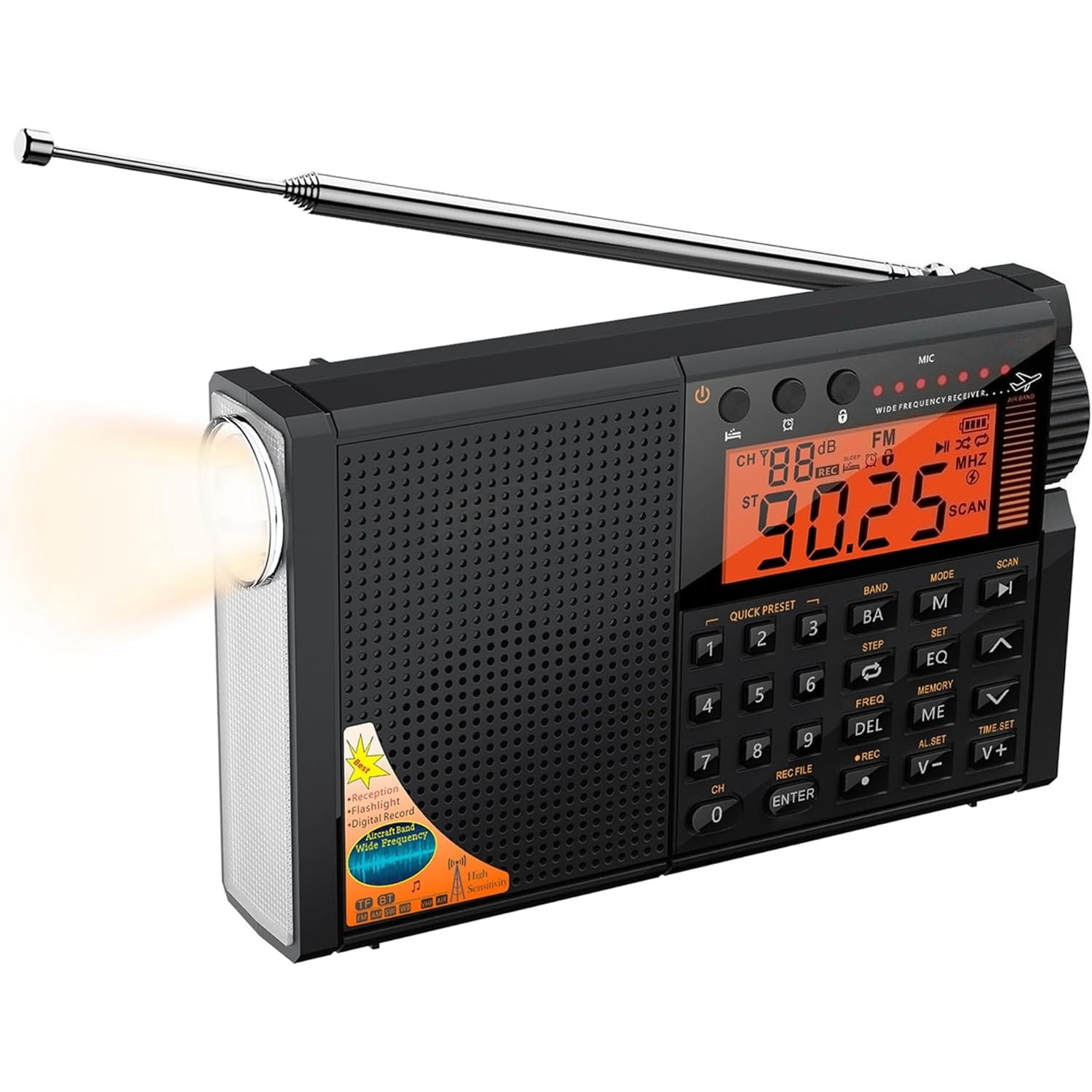 Portable Shortwave Radio with Bluetooth, NOAA Weather Alert ...