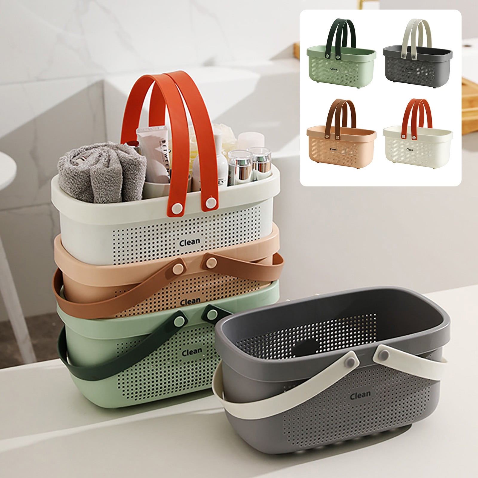 Portable Shower Basket,Large Capacity Storage,Waterproof Plastic Design ...