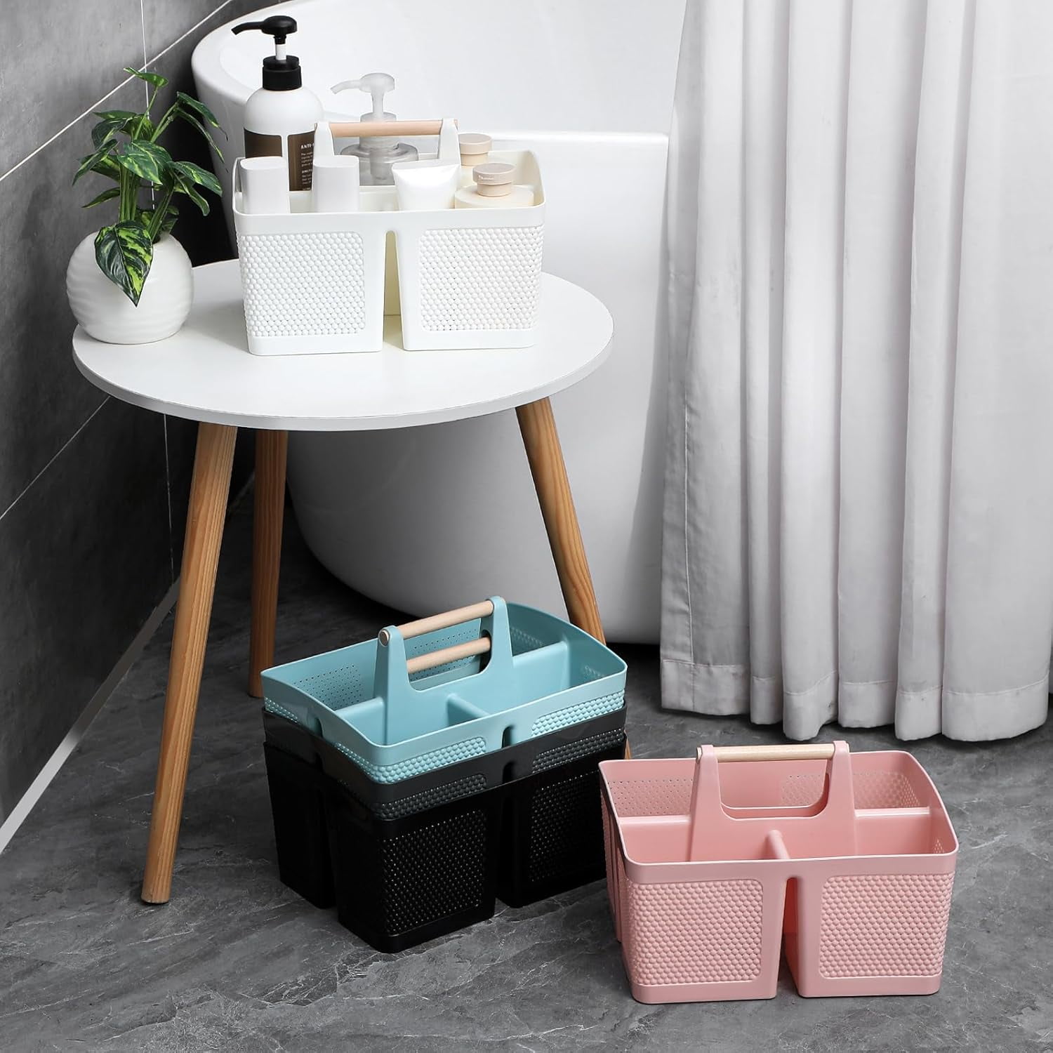 Portable Shower Caddy Basket Plastic Cleaning Caddy Organizer Storage ...