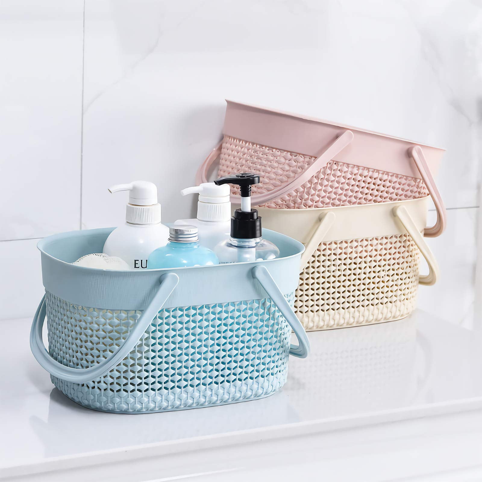 Portable Shower Caddy Basket, Plastic Organizer Storage Tote with ...