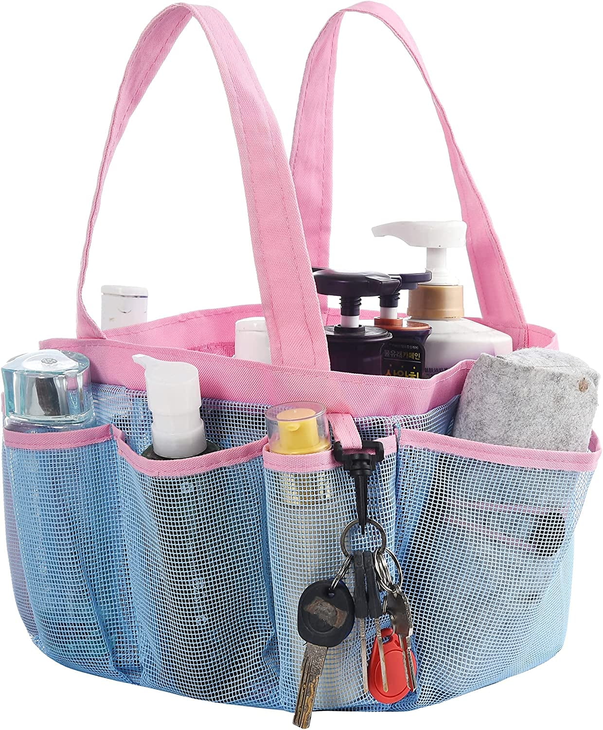 Portable Shower Caddy Mesh Bag. College Dorm Bathroom Caddy with Key ...