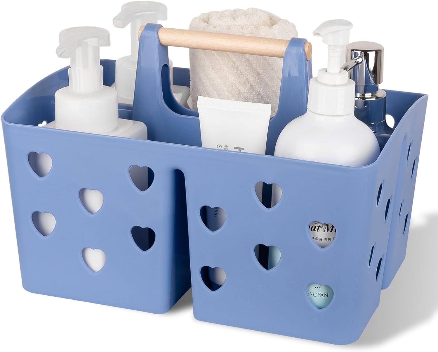 Portable Shower Caddy Plastic Shower Basket Organizer Divided Bathroom ...