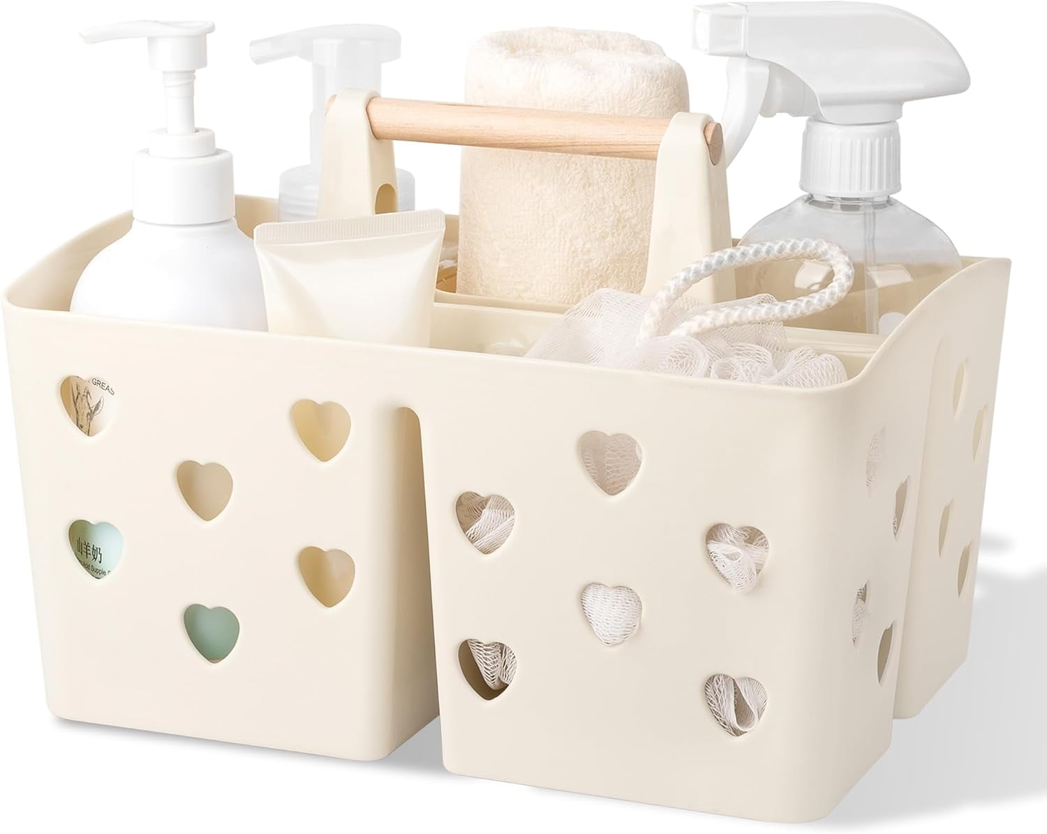 Portable Shower Caddy Plastic Shower Basket Organizer Divided Bathroom ...