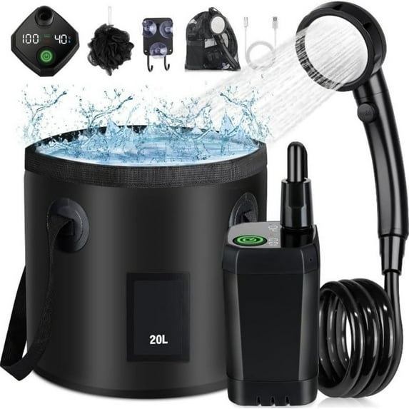 Portable Shower for Camping, Rechargeable Camping Shower with ...