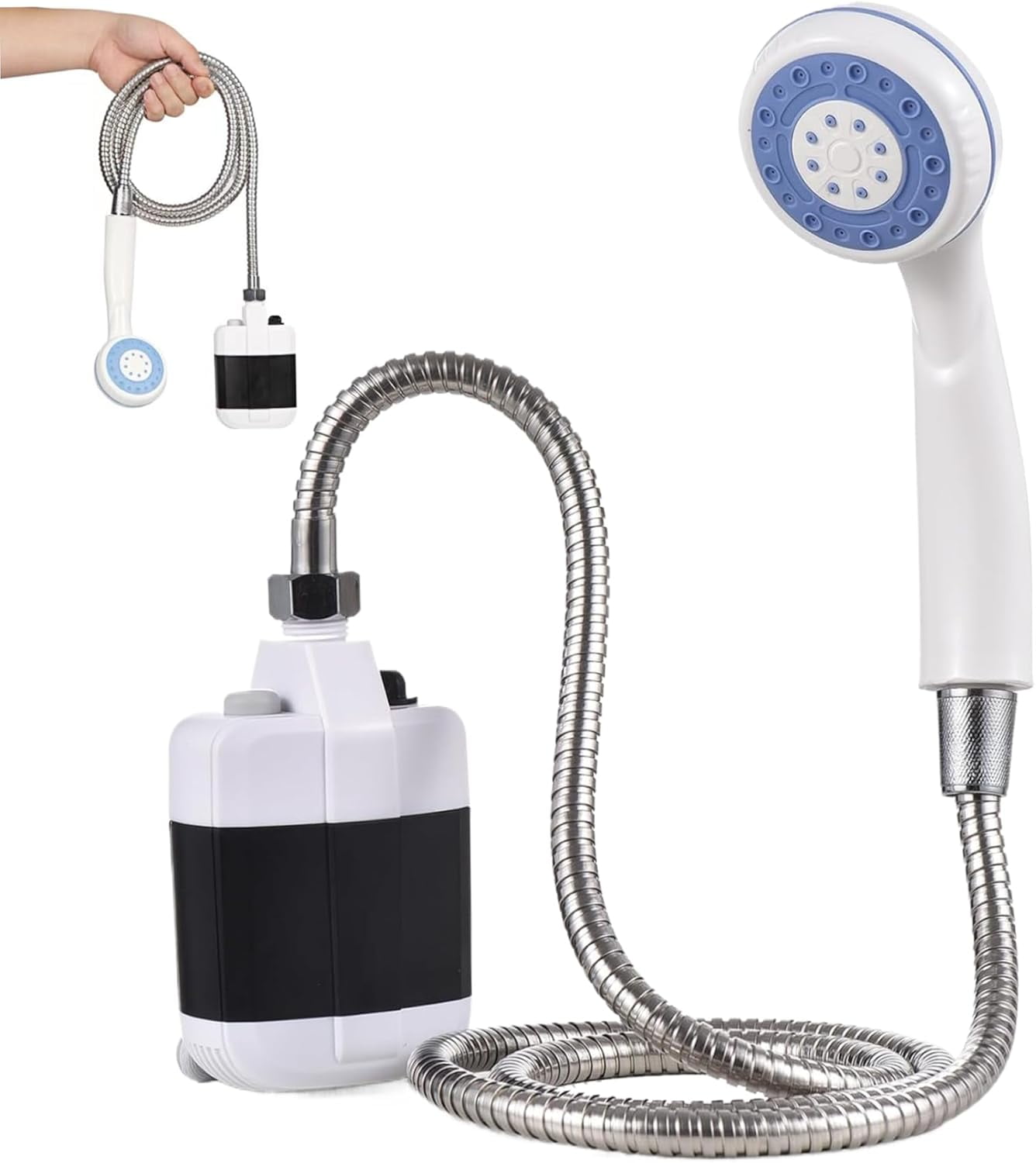 Portable Shower Camping Shower Pump USB Rechargeable Outdoor Waterproof ...
