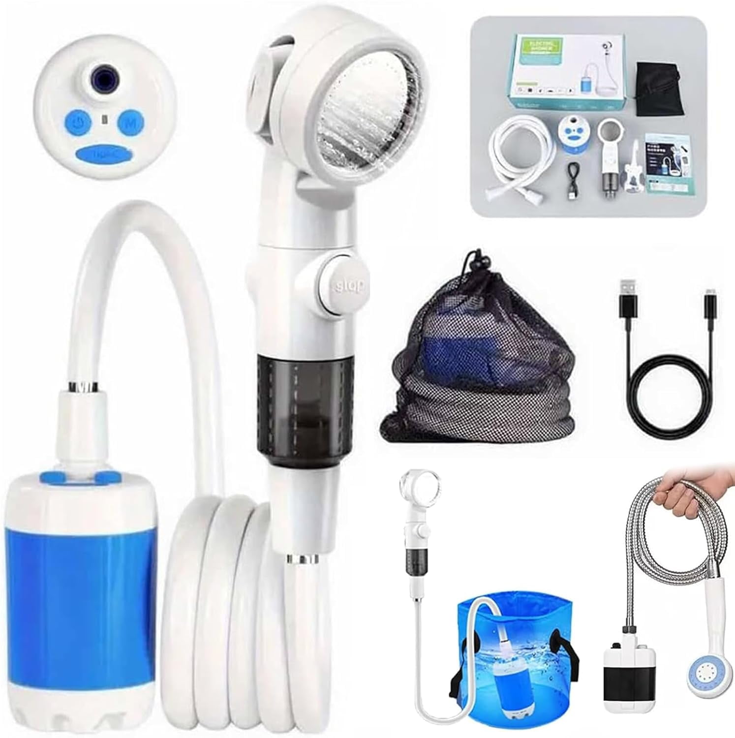 Portable Shower Head for Camping,Camping Shower Pump-Rechargeable ...