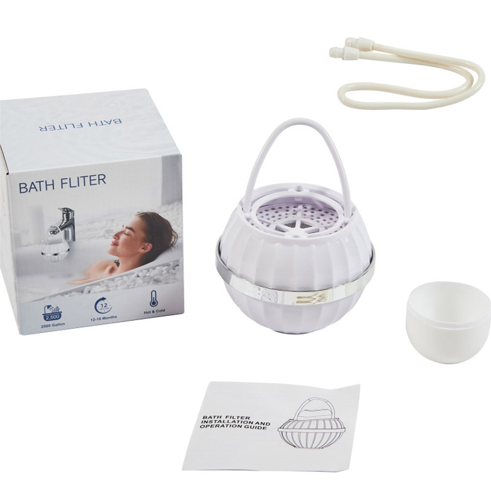 Portable Shower Water Filter 8 Stage Bath Filter Plastic Bathtub Water ...