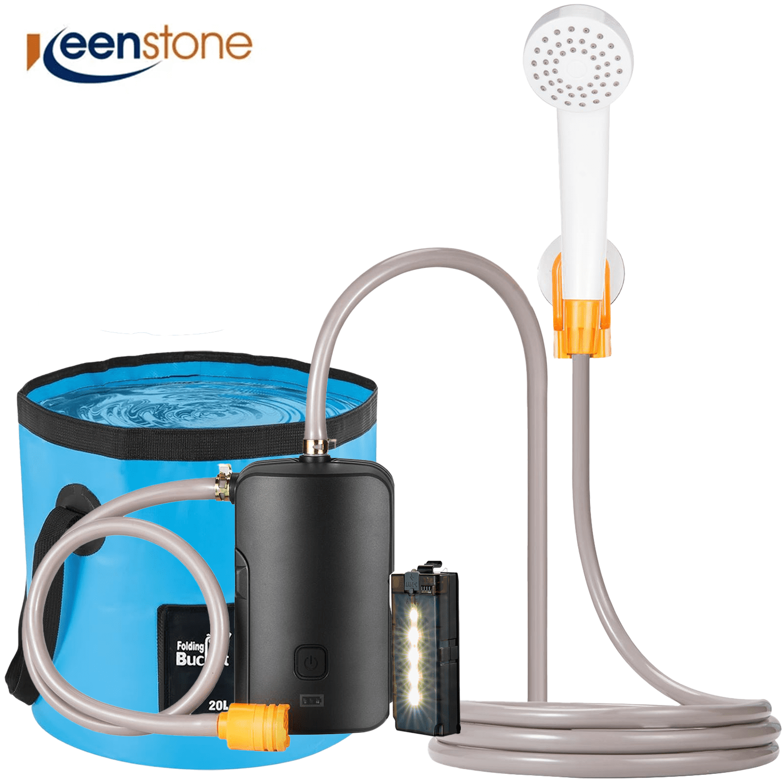 Portable Shower for camping with Folding Bucket,Keenstone Removable ...