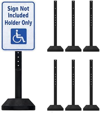 Portable Sign Holder Stand 6 Pack, Heavy-Duty Fillable Weighted Base ...