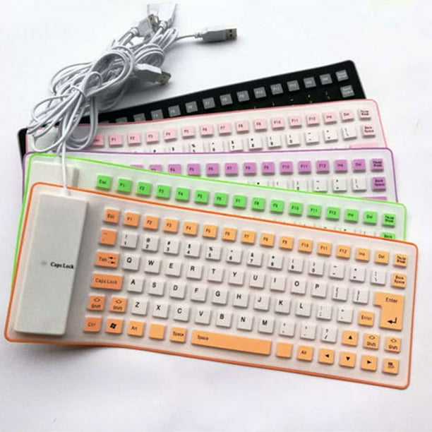 Portable Silent Foldable Silicone Keyboard USB Wired Flexible Soft ...