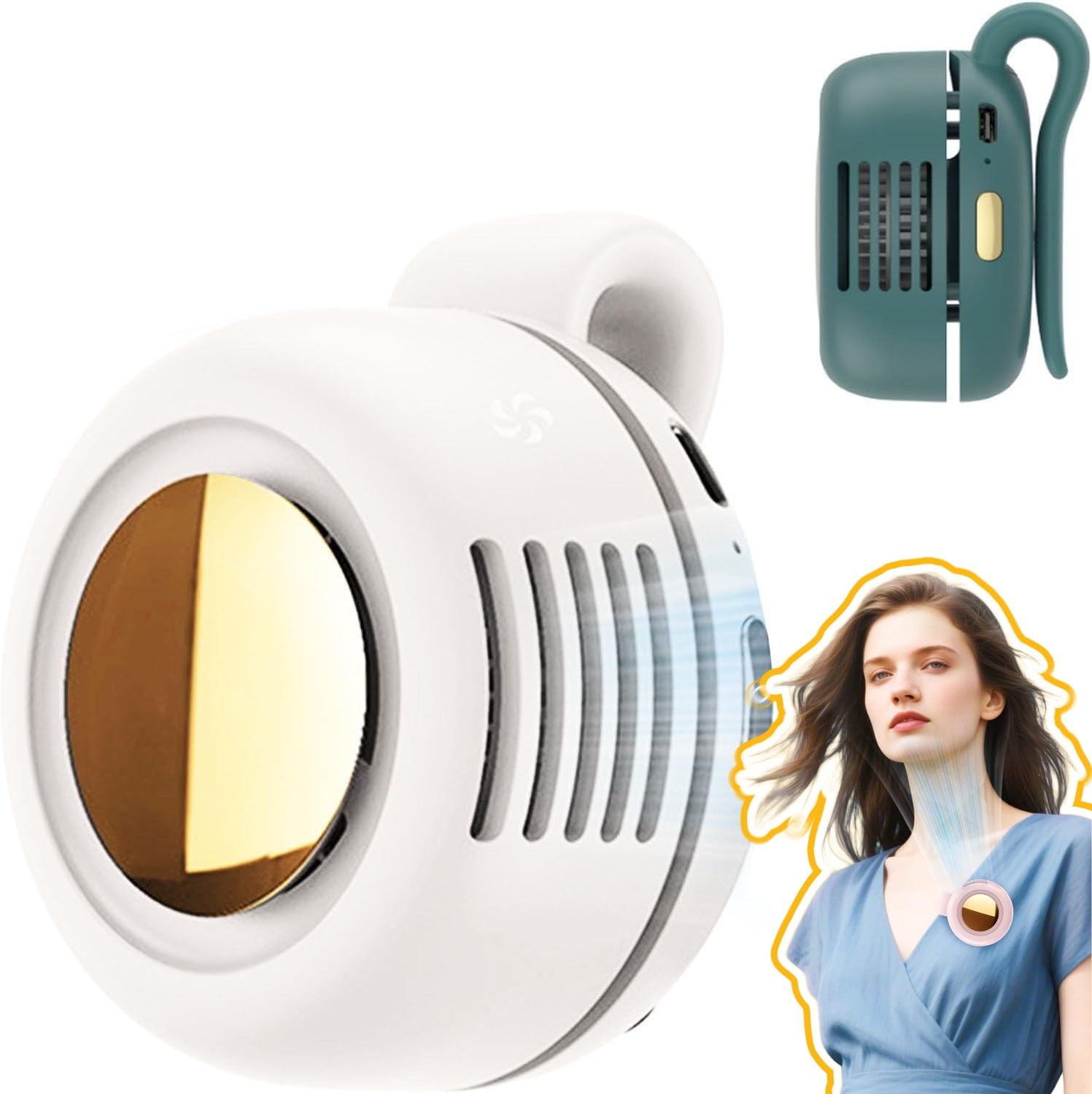 Portable Silent Mini Bladeless Electric Fan, 2025 New Clip On Fan ...