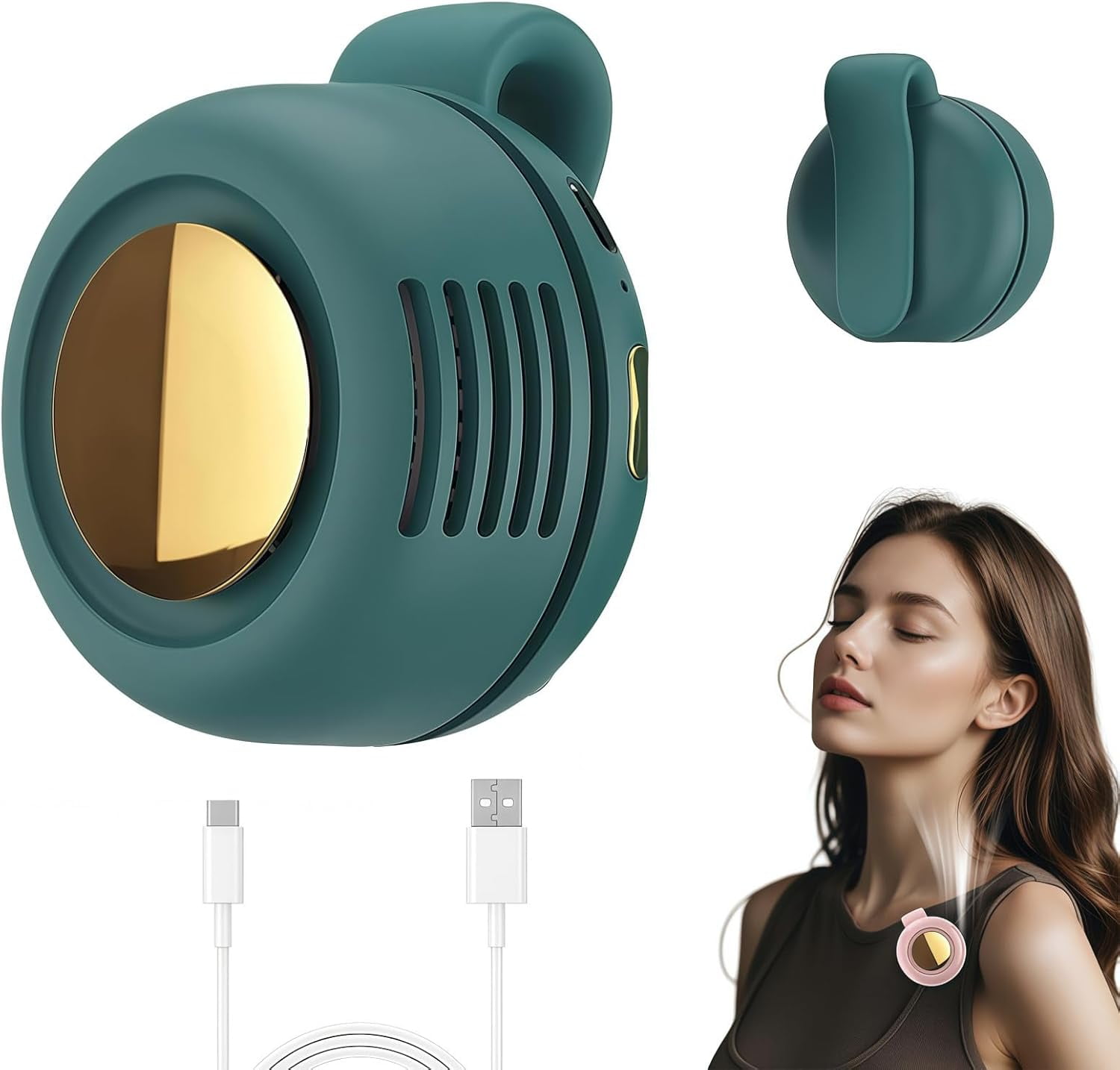 Portable Silent Mini Bladeless Electric Fan- 3-Speed Adjustable ...