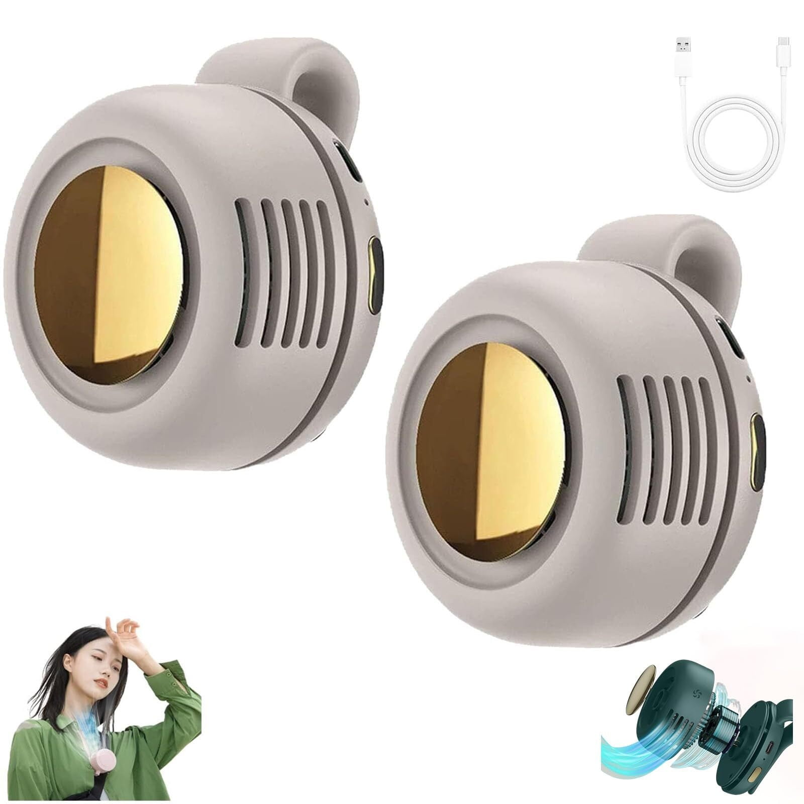Portable Silent Mini Bladeless Electric Fan, High Power and 3 Speed ...