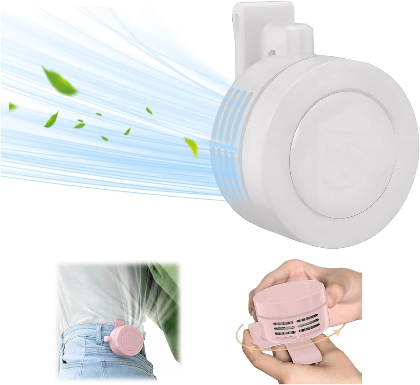 Portable Silent Mini Bladeless Electric Fan,Portable Fan, Mini Waist ...