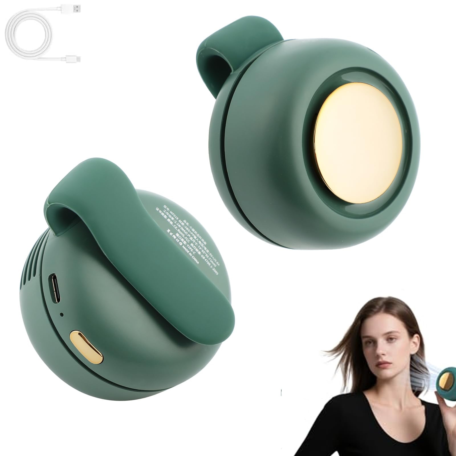 Portable Silent Mini Bladeless Fan Clip On, 2025 New Adjustable 3-Speed ...