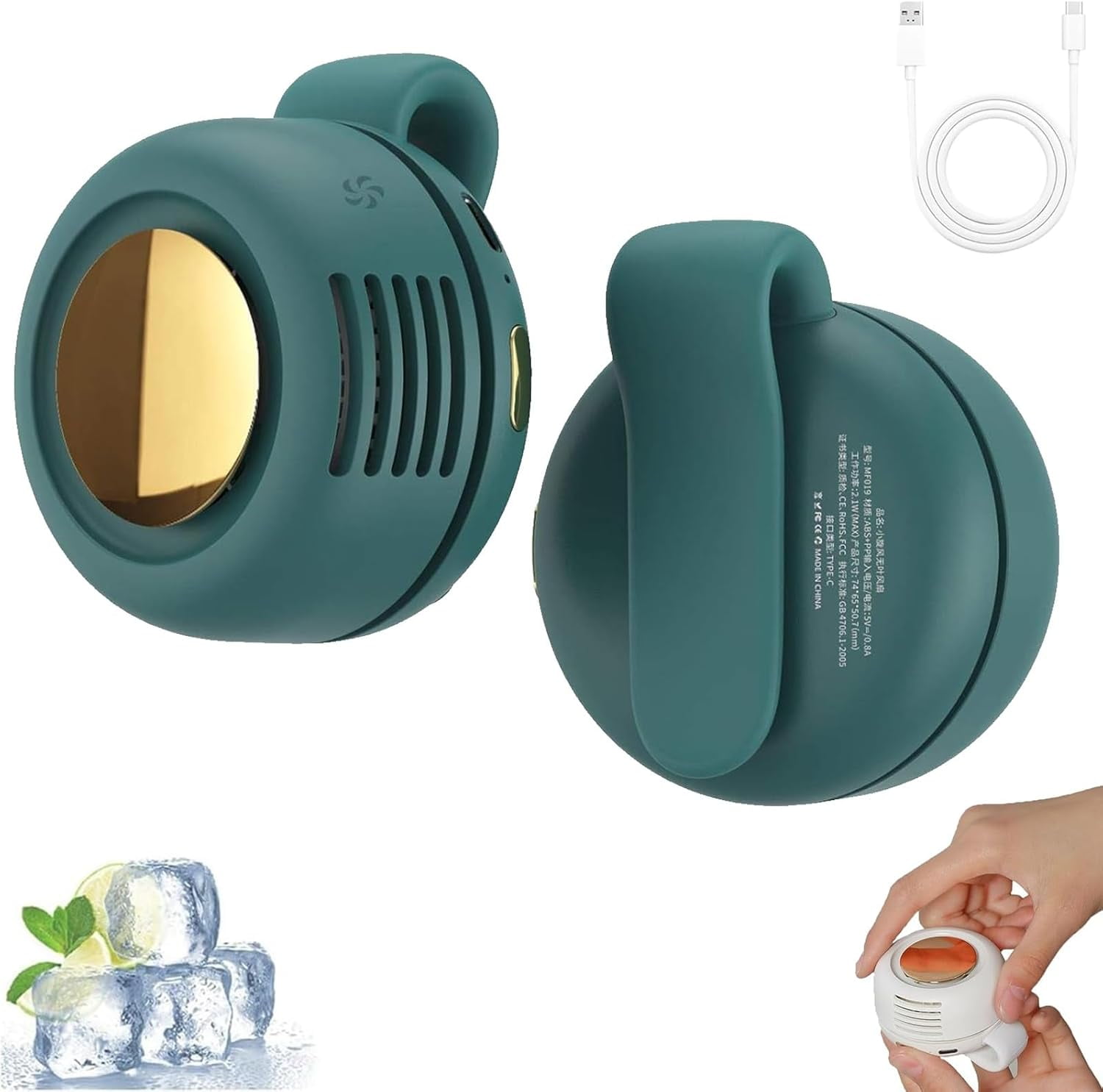 Portable Silent Mini Bladeless Fan Clip On, Rechargeable Small ...