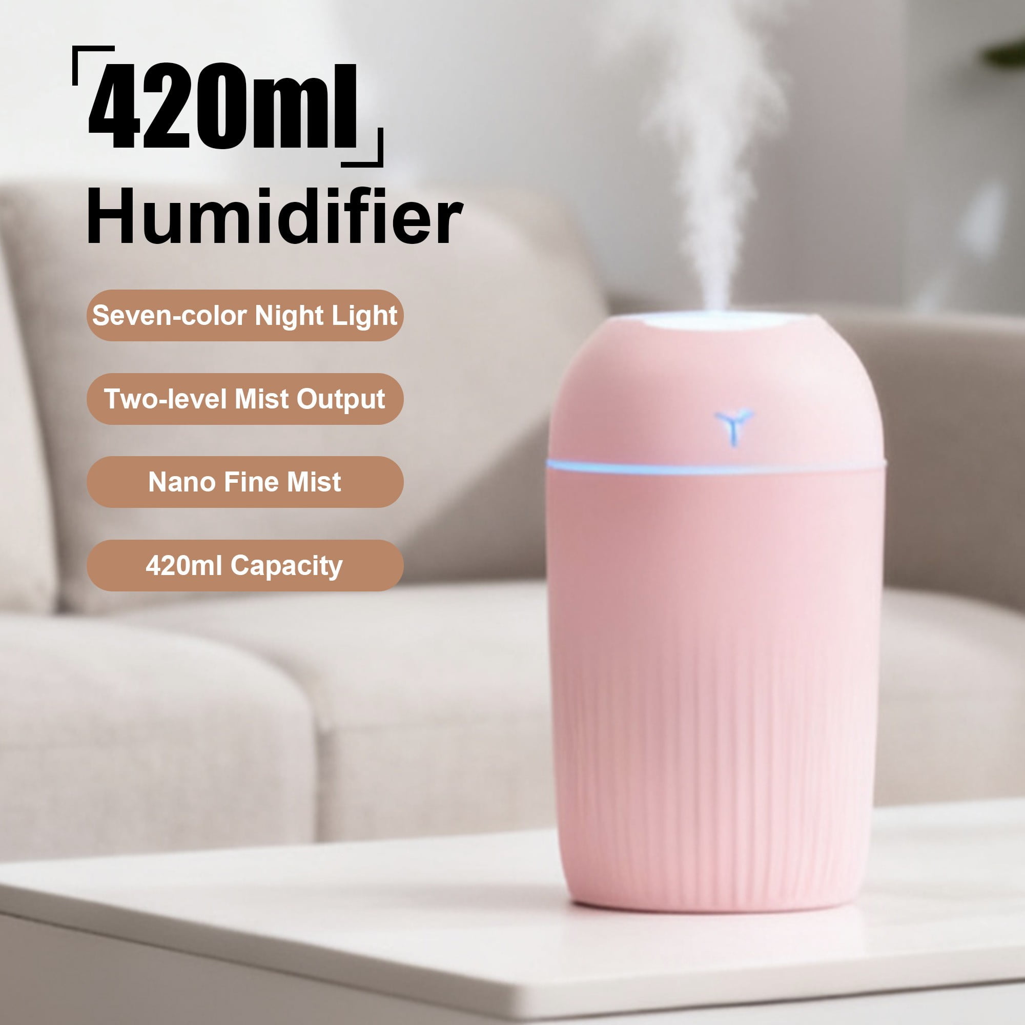 Portable Silent Operation Whisper Quiet Humidifier for Bedroom Office ...