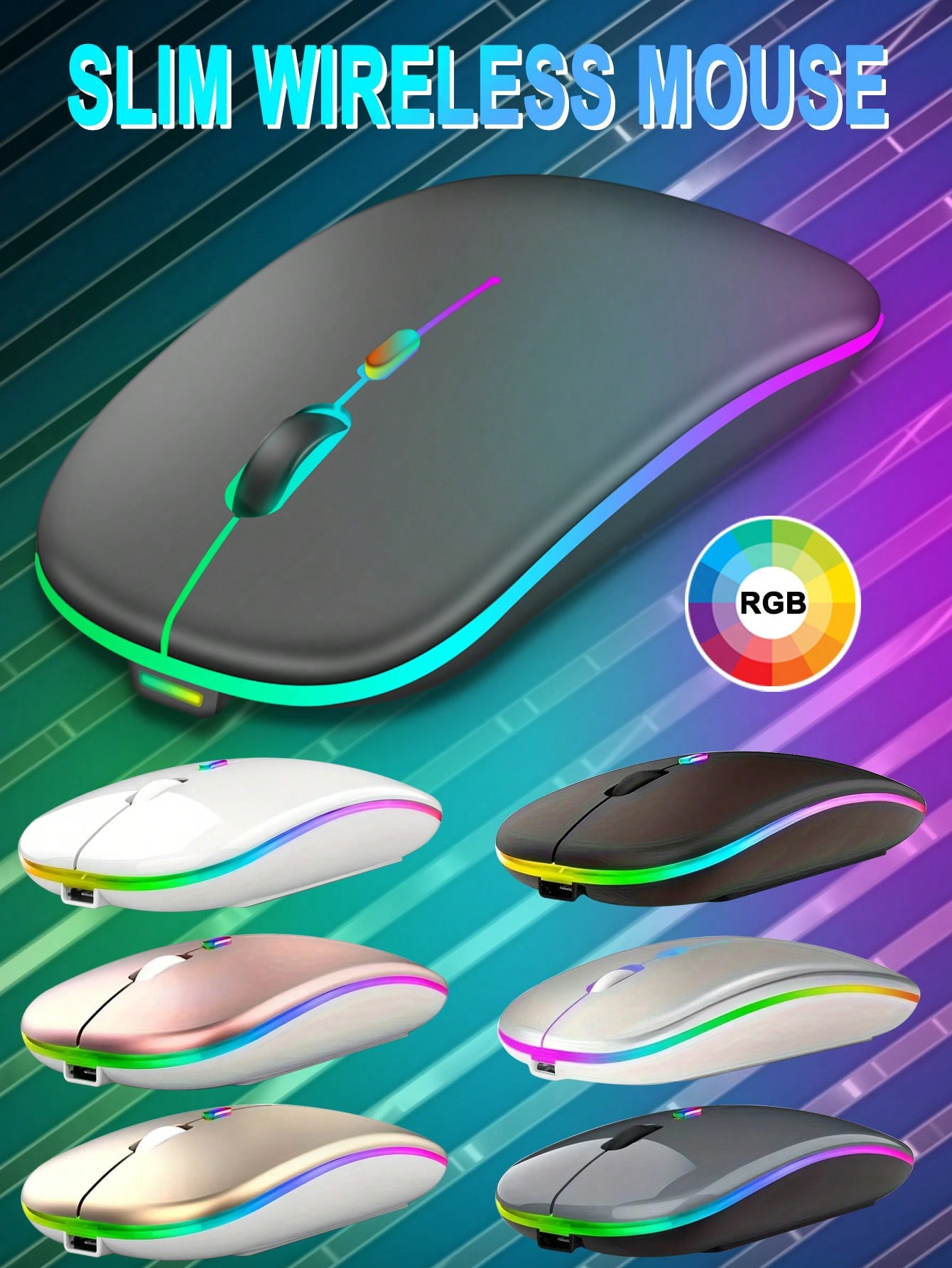 Portable Silent Wireless Mouse Rechargeable Dual-Mode Office Computer ...