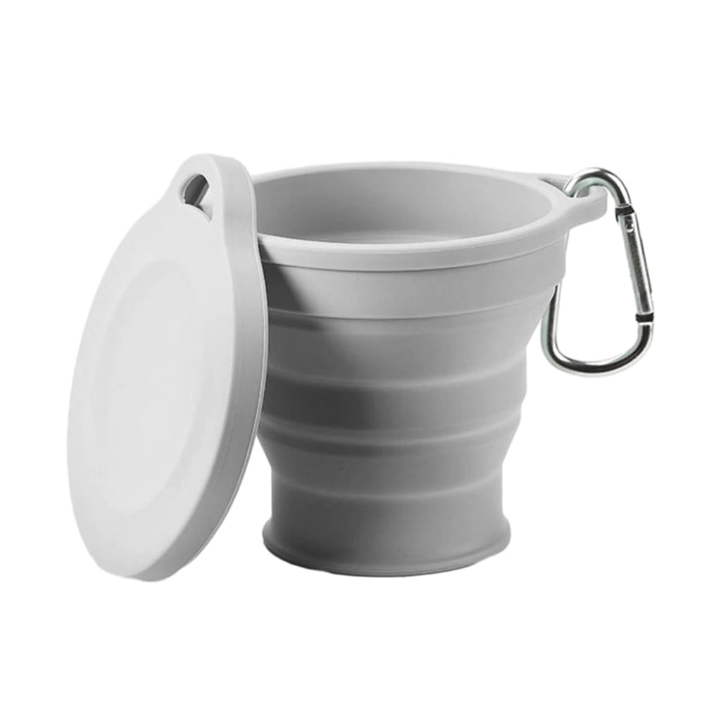 Portable Silicone Foldable Cup with Carabiner Heat Resistant ...