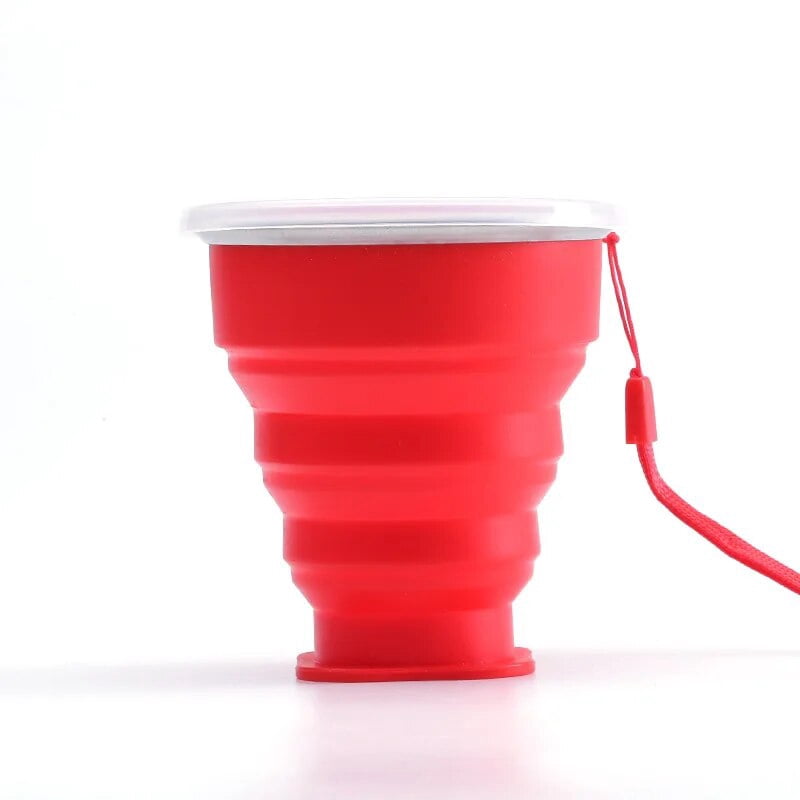 Portable Silicone Retractable Folding Cup Outdoor With Cover Coffee ...