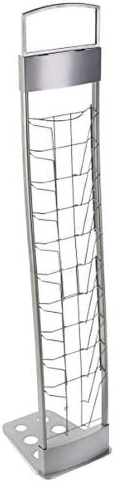 Portable Silver Floor Literature Rack Features 10 Pockets for ...